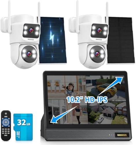 Amazon.com : OOSSXX (2026 New) Solar Security Camera System Wireless ...