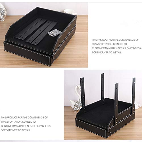 Snapklik.com : Very Sturdy 3 Tier Leather Desk File Rack For Office ...