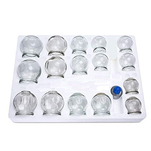 ACP ACUPRESSURE Vacuum Massager Glass Fire Cupping Therapy - Set of 16 ...