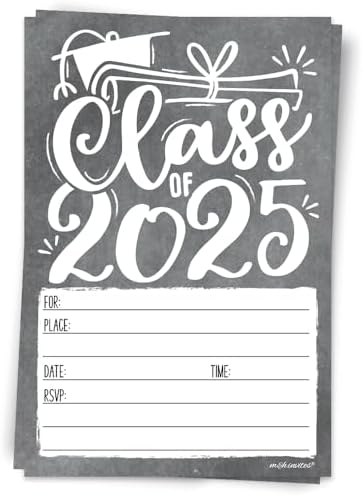 Amazon.com : Chalkboard Graduation Invitations 2025 With Envelopes - 20 ...