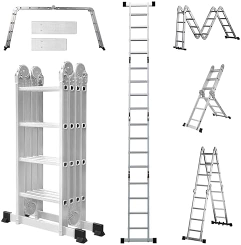 Equal 15 FT. Aluminium Foldable Multipurpose Step Ladder/Extension ...