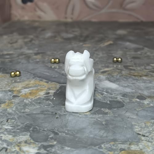 Buy A&S Ventures Pure Marble Handcrafted White Nandi Idol Statue for ...