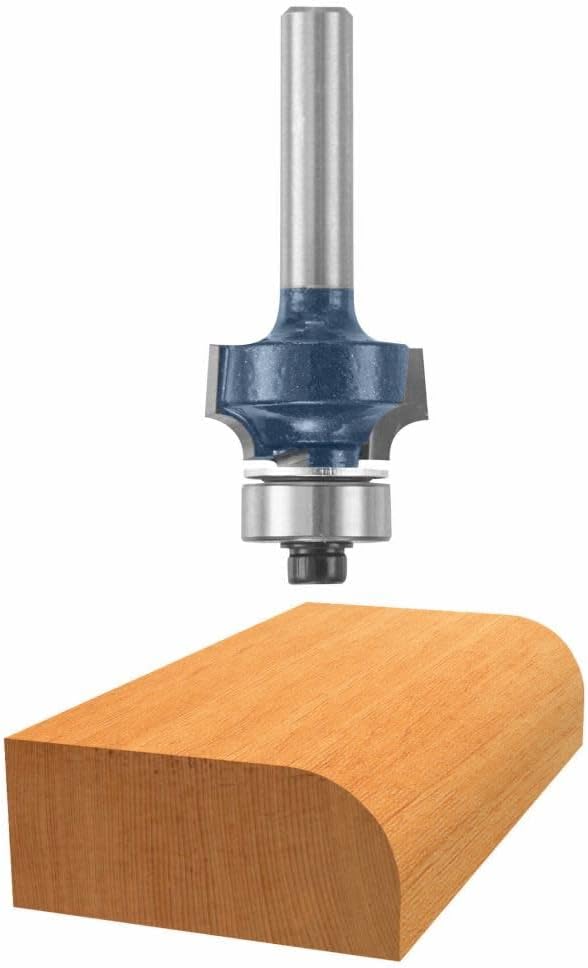 Bosch 1/8-Inch Radius Roundover Two flutes Router Bit with Ball Bearing ...
