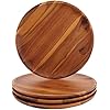 Amazon.com | AIDEA Acacia Wood Dinner Plates, 8 Inch Round Wood Plates ...