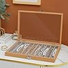 Amazon.com: MIOINEY Glass Lid Necklace Organizer Box Transparent ...