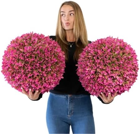 Amazon.com - 365 Curb Appeal Set of 2 Large Topiary Balls (Hot Pink)