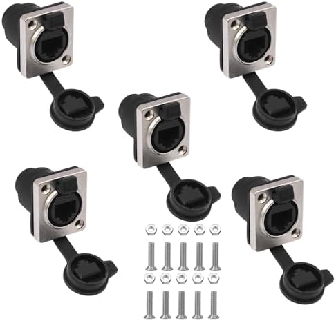 Amazon.com: 5 PCS Panel Mounting RJ45 IP65 Waterproof PCB Signal Panel ...