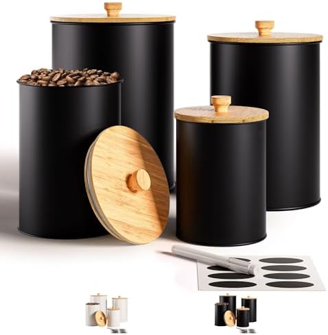Amazon.com: Kitchen Canisters for Countertop Set of 4 with Customizable ...