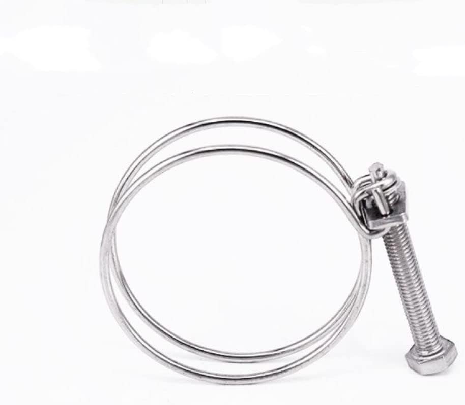 Amazon.com: 5pcs Stainless Steel Double Wire Hose Clamp Adjustable ...