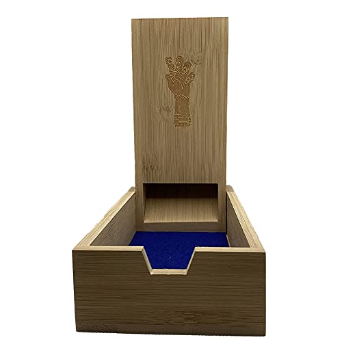 Grinning Gargoyle – Bamboo DnD Dice Tower and Tray – Portable Wooden D ...