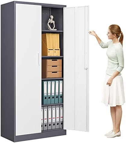 Amazon.com: Atripark Metal Storage Cabinet with Lock, 42" Lockable ...