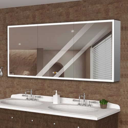 Amazon.com: tunuo Medicine Cabinets for Bathroom with Mirror, 60”W x 36 ...