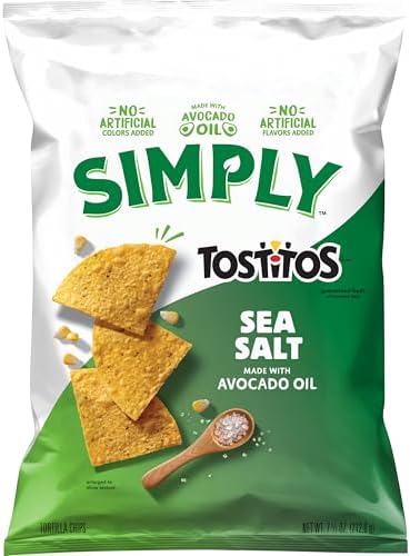 Amazon.com: Simply Tostitos Tortilla Chips, Sea Salt Made With Avocado ...
