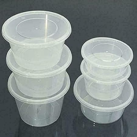 50 SETS Round Takeaway Containers with lid Take away Food Disposable ...