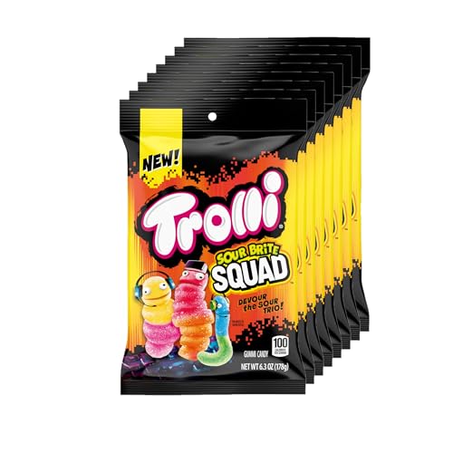 Trolli Sour Brite Squad Gummy Candy, Sour Gummy Worms, 6.3 oz - Want It All
