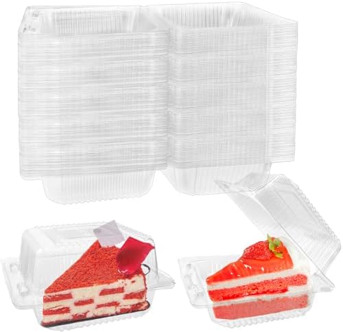 Amazon.com: 100 Pcs Clear Hinged Plastic Containers,3-3/4X3-3/4 X2-1/2 ...