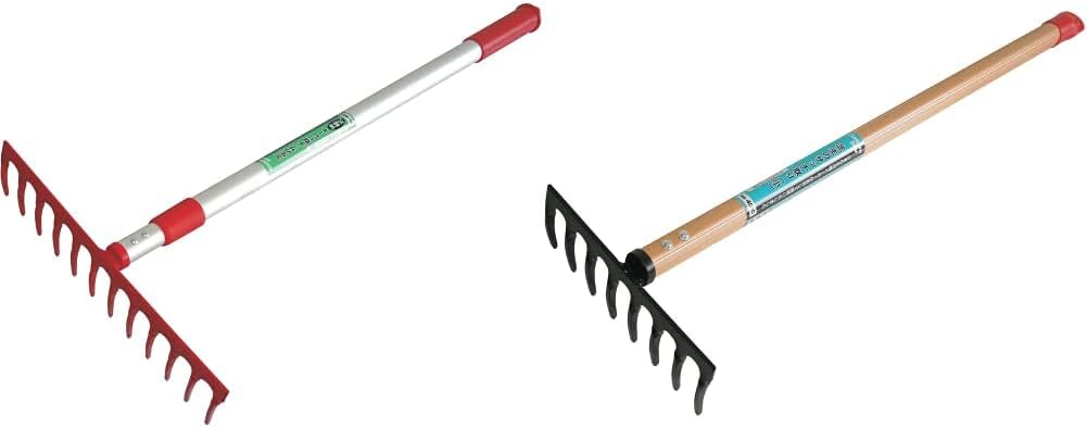 Amazon | キンボシ(Kinboshi) ゴールデンスター(Kinboshi)芝生のサッチ取りレーキ12本爪伸縮アルミ柄付4036 & ゴールデンスター芝生のサッチ取り(小)8本爪 ...