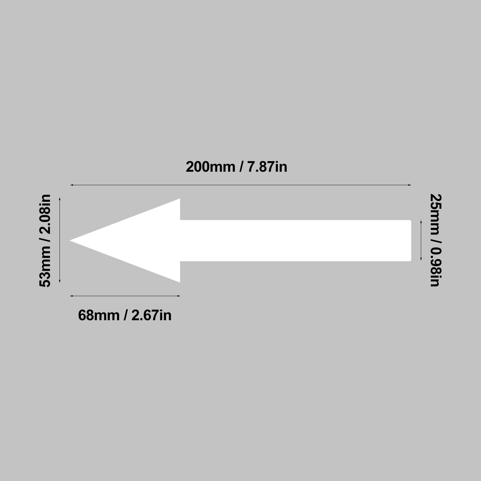 Snapklik.com : 8 X 2 Inch White Arrow Sign Stickers, 12 Pack Waterproof ...