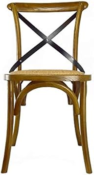 Amazon.com - 2xhome Wooden X Back Dining Chair | Woven Rattan Seat with ...