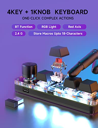 Snapklik.com : BRIMFORD USB Mini 4-Key Keypad, 24G Programming Macro Pad