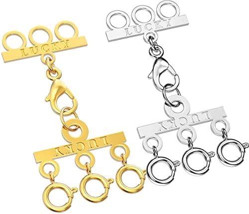 Amazon.com: Lucky Necklace Layering Clasp 18K Gold and Silver Multi ...