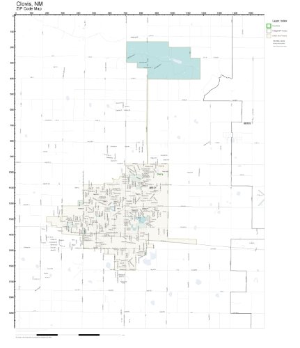 Amazon.com : ZIP Code Wall Map of Clovis, NM ZIP Code Map Laminated ...