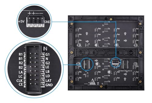 xicoolee 4096 RGB Full-Color LED Matrix Panel Display 6464 Pixels for ...