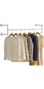 Amazon.com: IBUYKE Industrial Pipe Clothes Rack, 50 Inch Wall Mounted ...