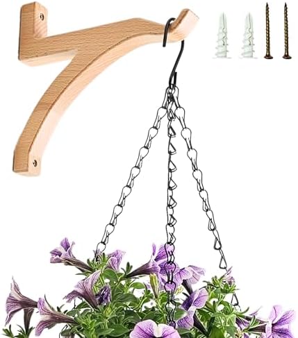 Amazon.com: Leafy Accents Wooden Plant Hanger - Premium Wall Plant ...