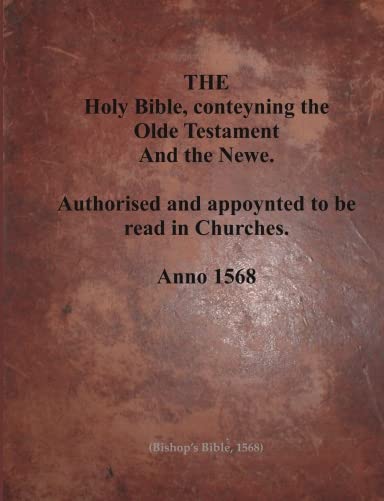 Bishops' Bible / 1568: Bradford Taliaferro: Amazon.com: Books