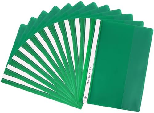 GUOKOFF A4 Project Folder (Green, Pack of 12) Plastic Report Files 2 ...