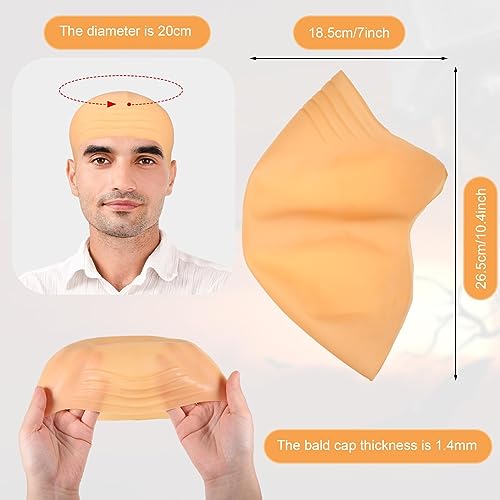 Bald Cap Fancy Dress Cosplay Hat Bald Head Bald Wig Head Bald Skin ...