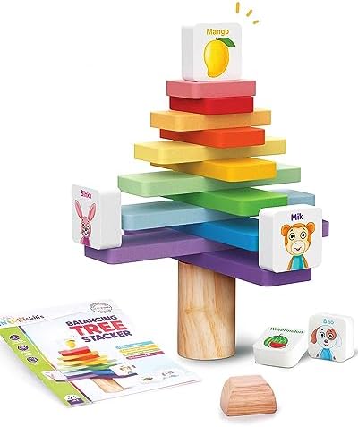 FIRSTCRY INTELLISKILLS Premium 19 Pcs Wooden Balancing Tree Stacker for ...
