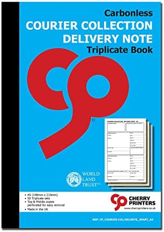 Cherry Carbonless Delivery Note Duplicate Book A5 | 50 Sets of 2-Part ...