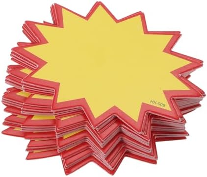 MECCANIXITY Blank Star Burst Sale Signs Price Tags Fluorescent Star ...