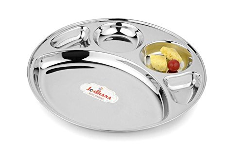 Buy Jodhana 5 in 1 Round Katori Plates 1 piece Medium 315mm Silver ...