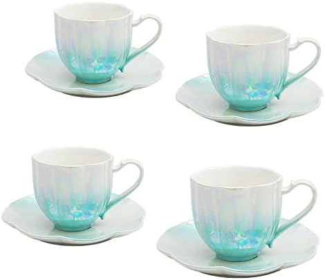 Amazon.com | Jusalpha Porcelain Tea Set-Service of 4- Modern Elegant ...