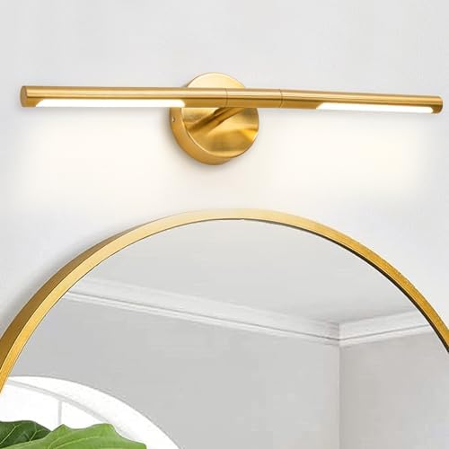 LINSEEDS Gold Bathroom Light Fixtures Over Mirror 24 Inch, 18W 360 ...
