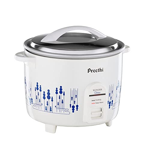Preethi Glitter Electric Cooker, 1 Liter with Single Pan – White & Blue ...