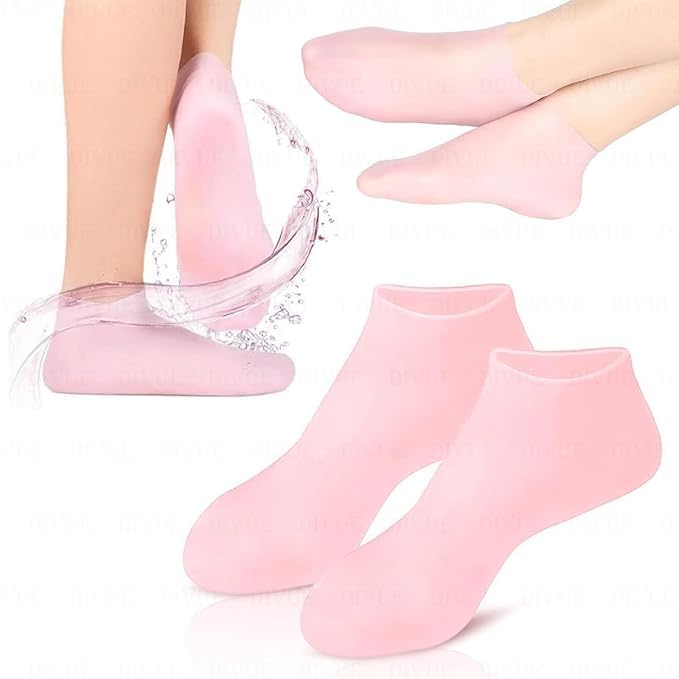 Silicon Socks Heel for Crack (1 Pair) Spa Gel Socks for Women and Men ...