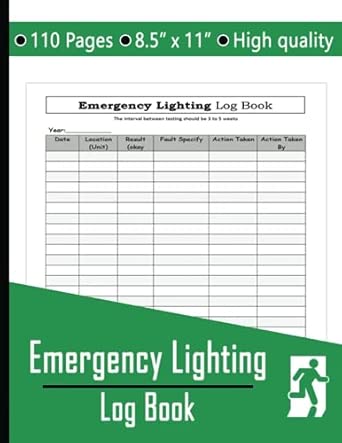 Amazon.com: Emergency Lighting Log Book: Emergency Light Inspection ...