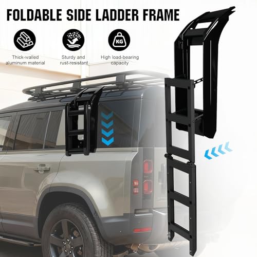 Side Roof Rack Side Access Ladder Aluminum Alloy Telescopic Deployable ...