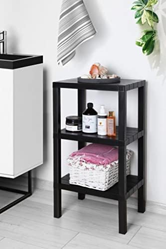 Relaxdays Bambus Badregal, 3 Ablageflächen, Holzregal, Standregal ...