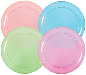Amazon.com: Tiger Chef Neon Assorted Party Plates, 80-Pack 6-inch Hard ...