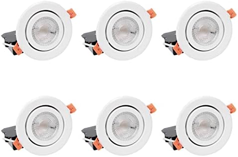 Zion 6 Pack 3.5 Inch Adjustable Angle LED Pot Light 3000K with Junction ...