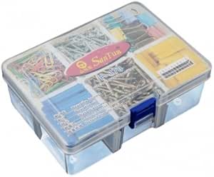 Plastic Storage 6 Compartment Transparent Dismountable Tool Box Cases ...