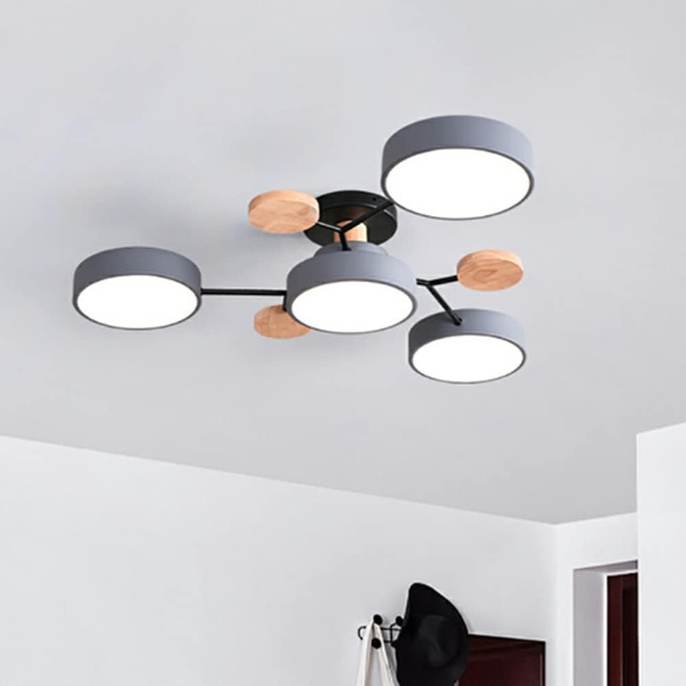 SEEAIRSHOP Nordic Molecule Ceiling Light Circle Metal Shade LED Semi ...