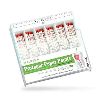 Waldent Paper Points Protaper Length Marked F2 | ISO Color-Coded Dental ...