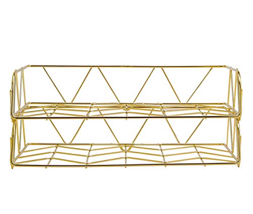 PAG 2 Packs Desktop File Organizer Metal Stackable Horizontal Letter ...