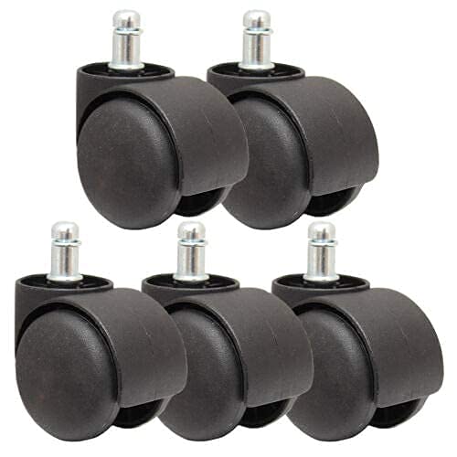 SELTOS Heavy Duty Pin Type Nylon Office Chair Wheels - Set of 5 Black ...